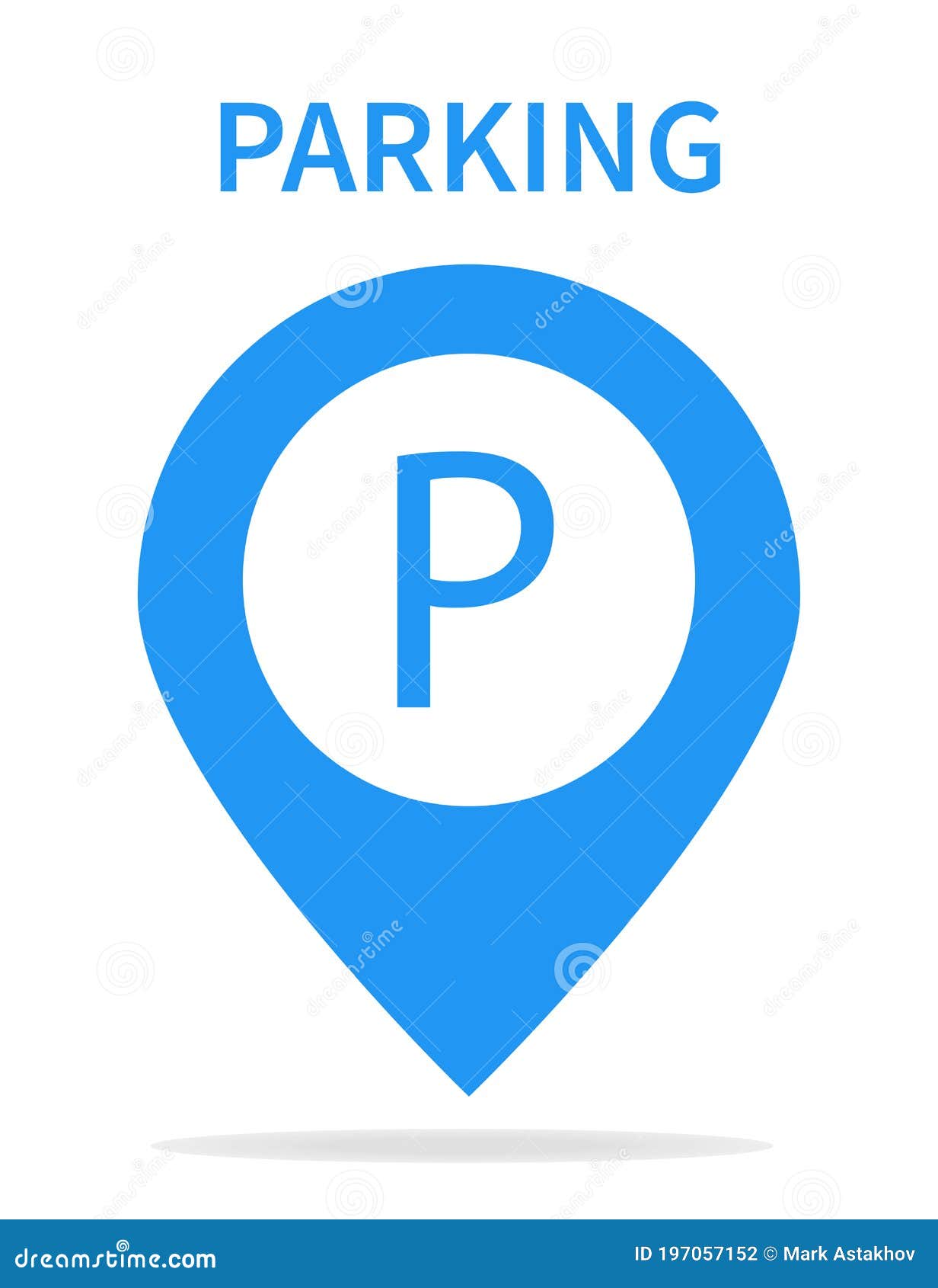 Map Pointer With Car Parking Icon, Flat Style Vector Illustration ...