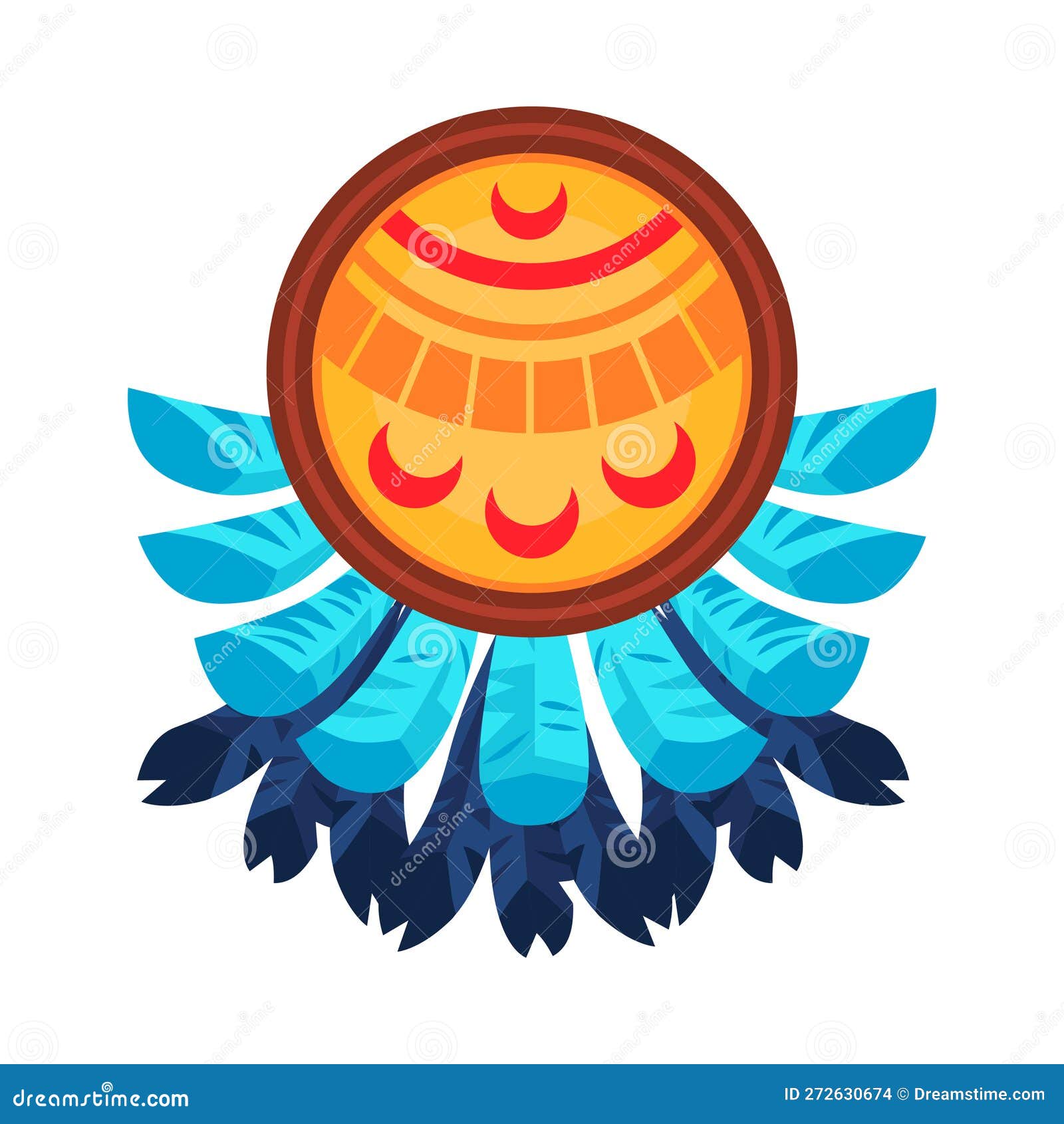 Flat Maya Shield stock vector. Illustration of spirit - 272630674