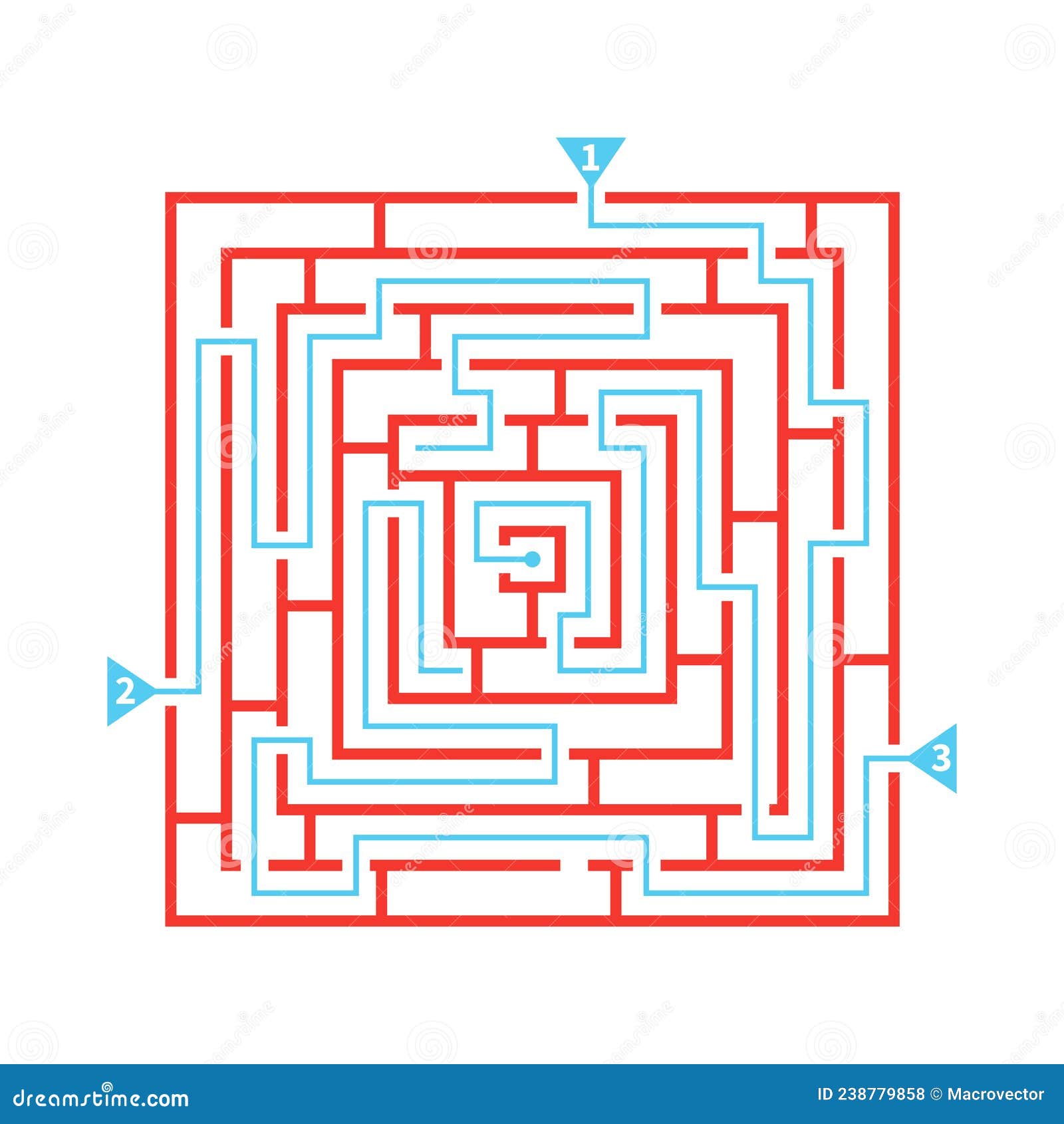 Flat Maze Illustration stock vector. Illustration of direction - 238779858