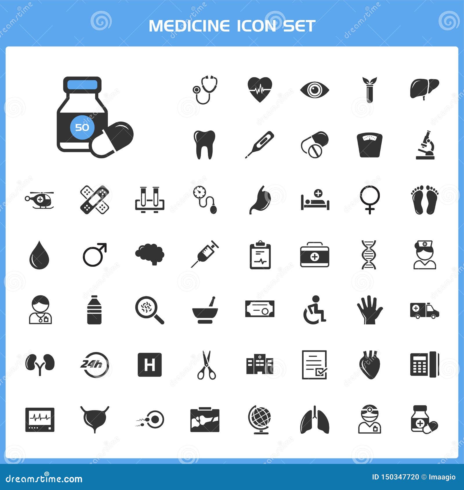 Flat medicine icon set stock vector. Illustration of clinic - 150347720