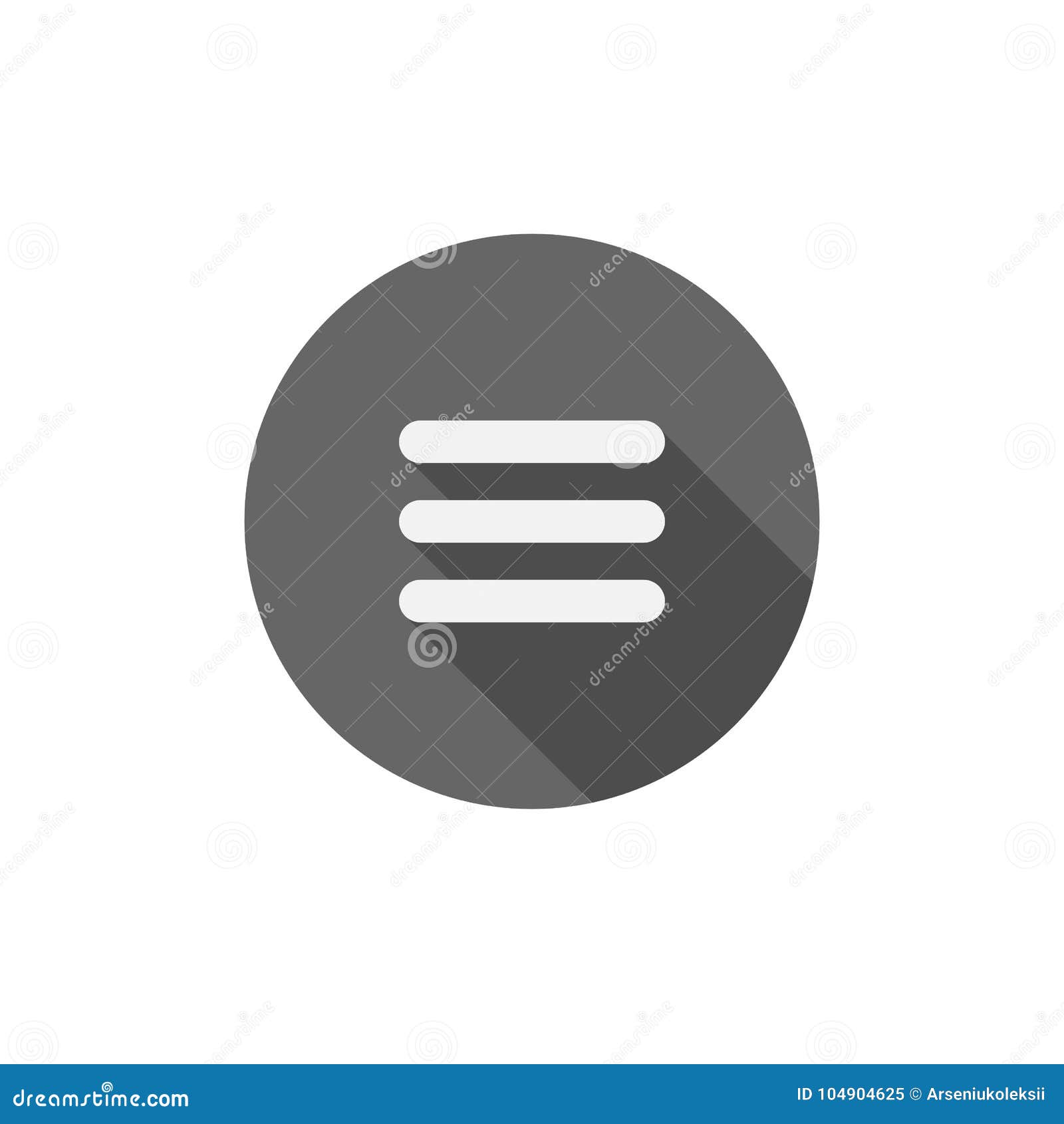 Flat menu icon. stock vector. Illustration of icon, options - 104904625