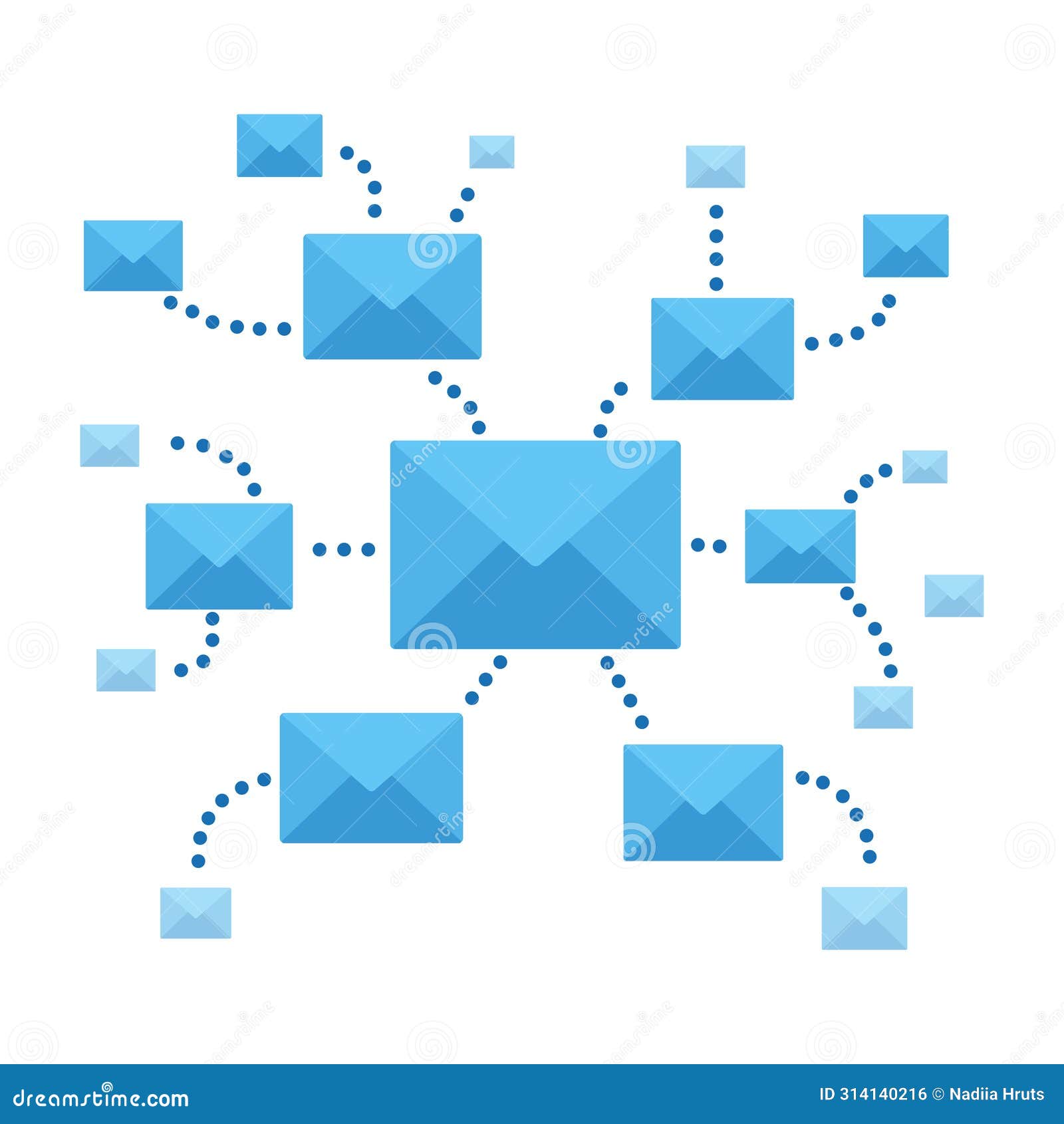 Flat Message Icon in Blue Color on a White Background. Stock Vector ...