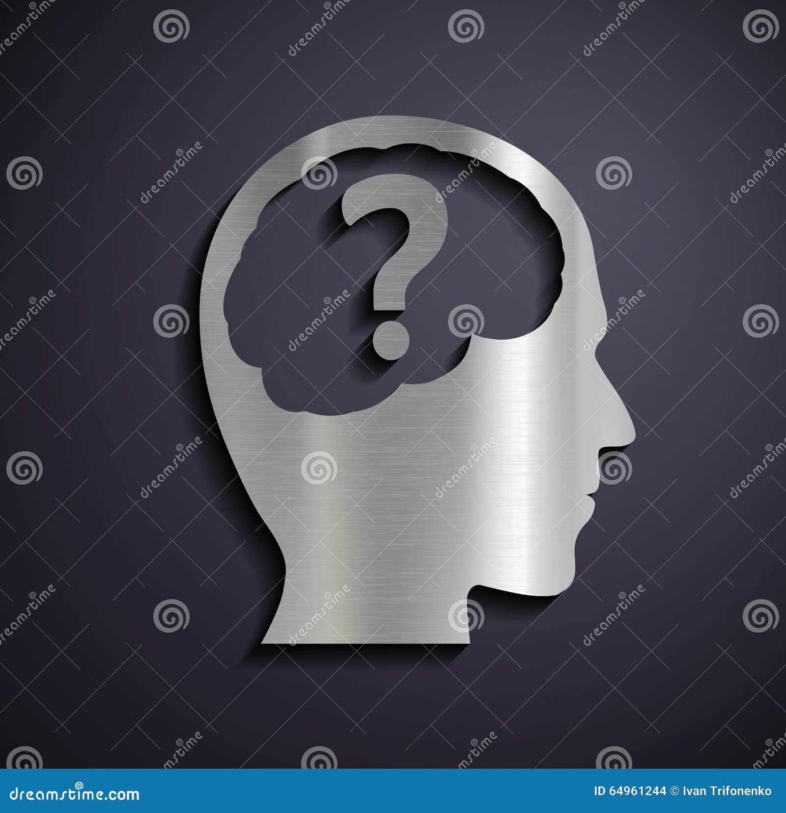 Flat Metallic Logo of a Human Head. Stock Vector - Illustration of ...
