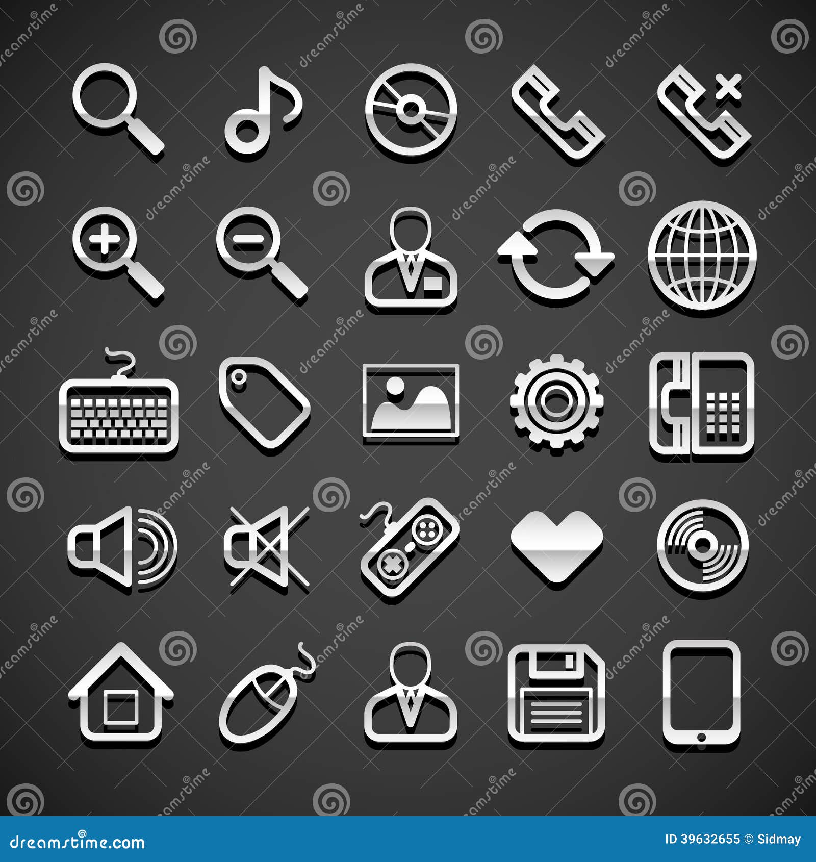 Flat Metallic Universal Icons Stock Vector - Illustration of ...