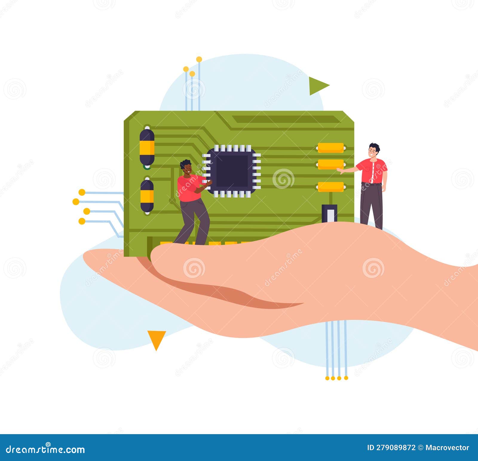 Pet Microchip Concept Illustration In Isometric Vector Design. Dog Or ...