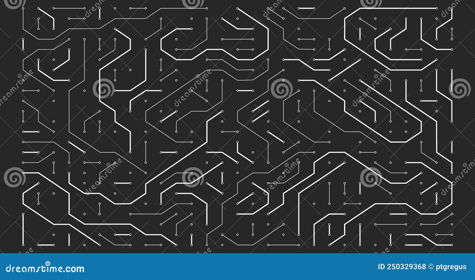 Flat Microelectronics Circuits. Circuit Board Vector, Green Background ...