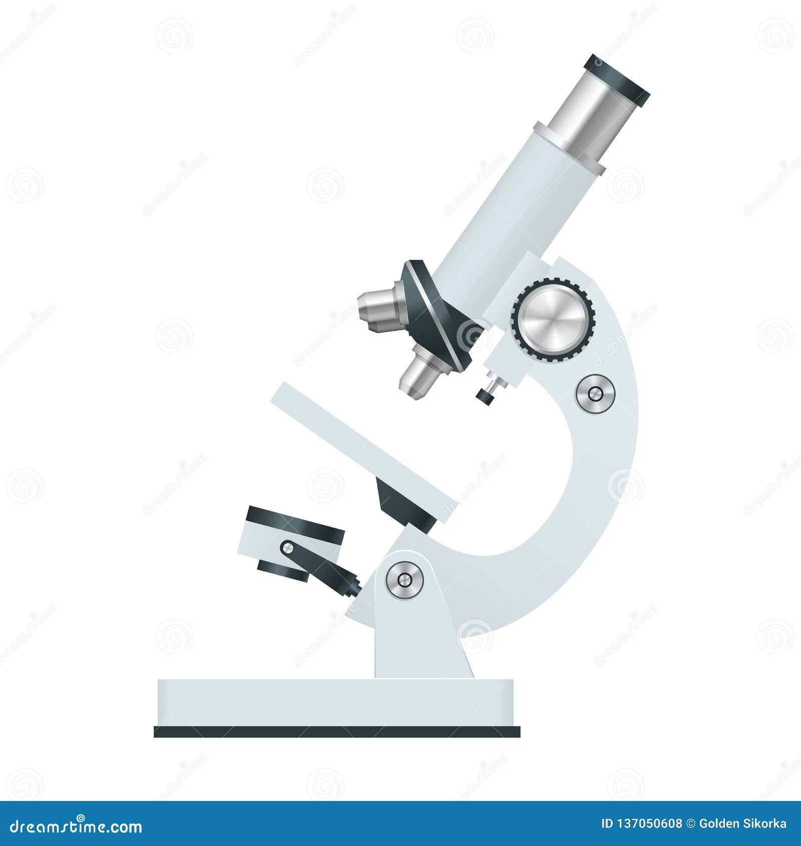 Microscope Isolated On White Background Cartoon Vector | CartoonDealer ...