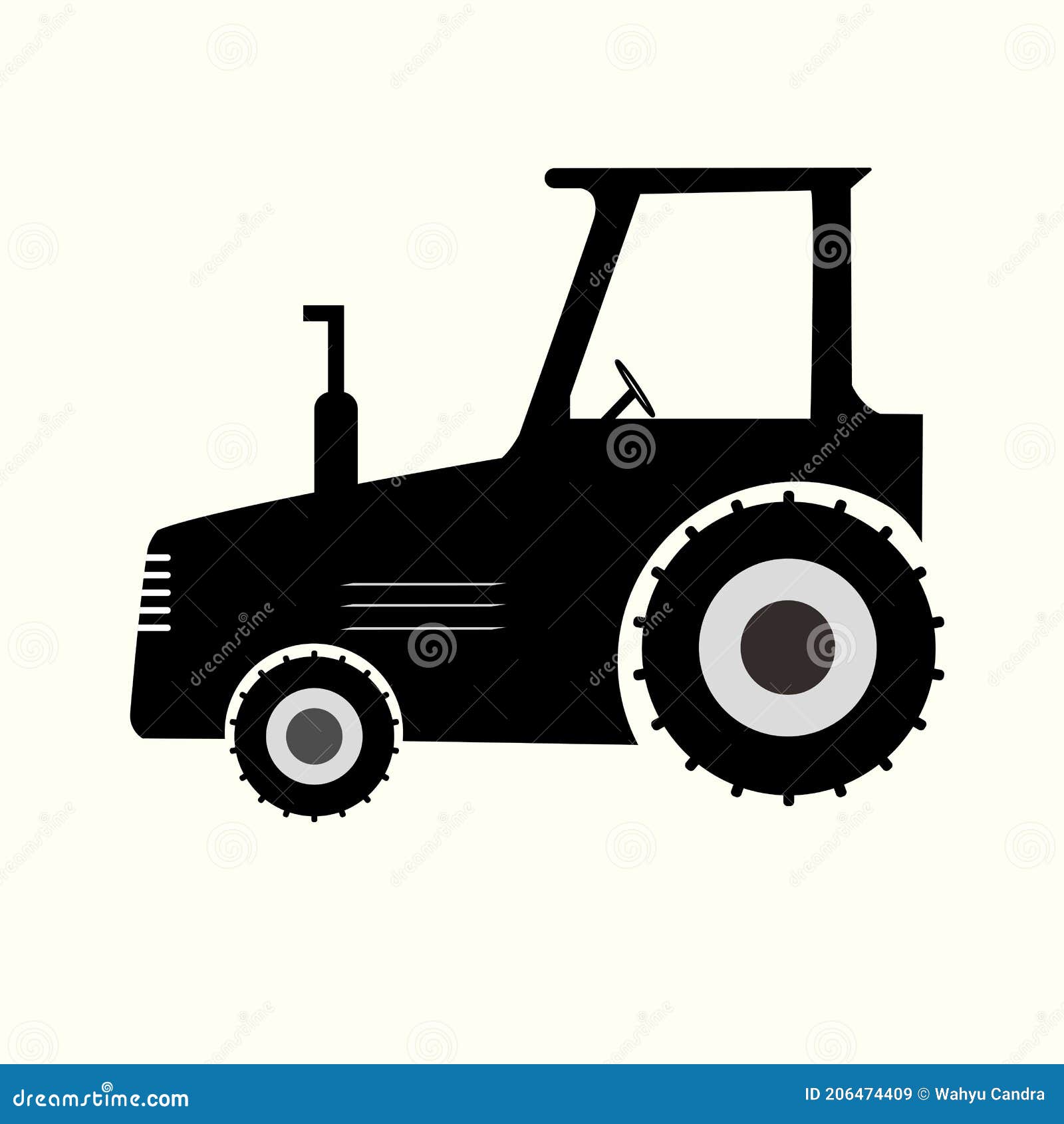 Flat and Minimal Tractor Icon Isolated on White Background Vector ...