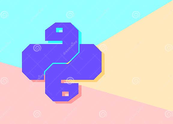 Flat Minimalism Pastel Colored Python Code Icon. Trendy Snake Vector ...