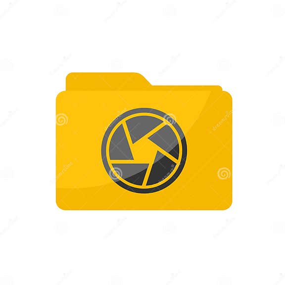 Flat Minimalist Camera Folder Icon in Rounded Square Style Stock Vector ...
