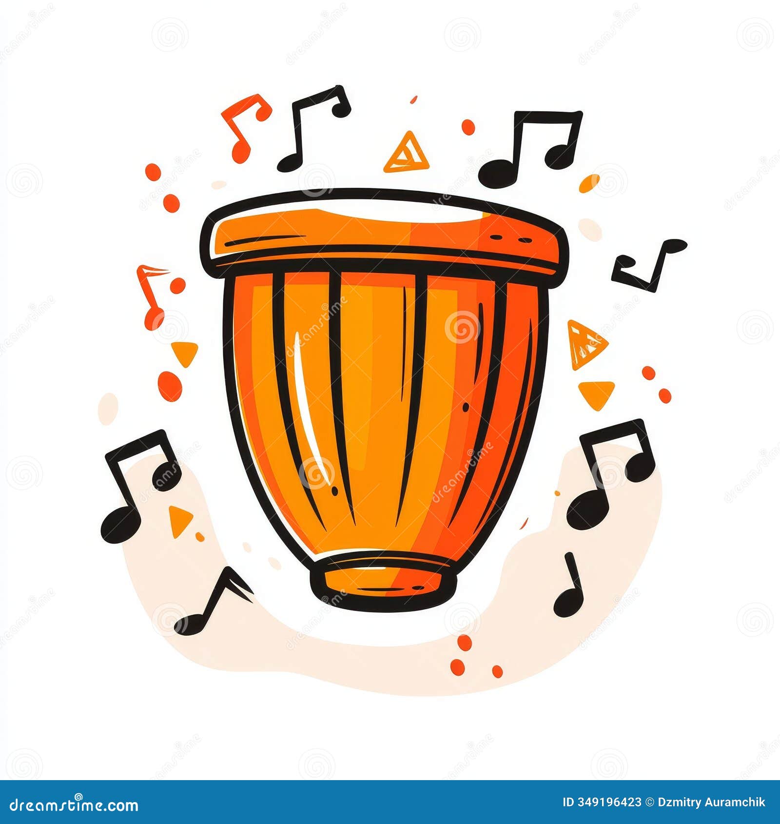 A Flat, Minimalist Modern Illustration of a Traditional African Bongo ...