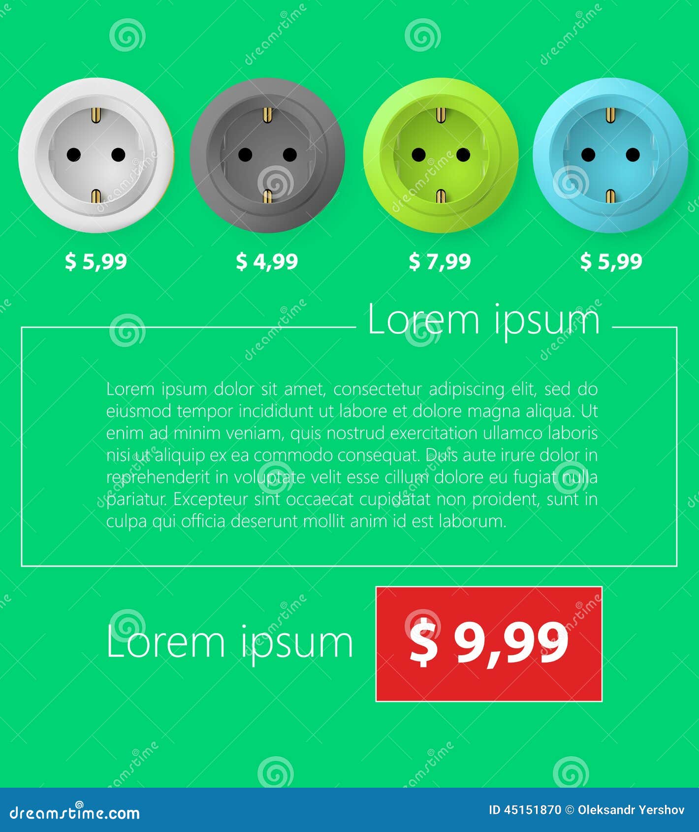 Flat Minimalist Template Business Design. Sockets. Stock Vector ...