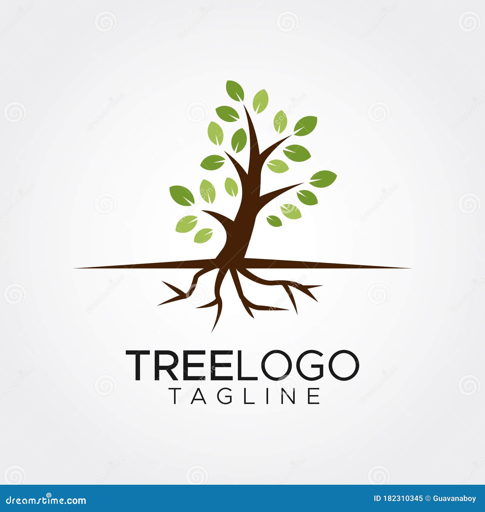 Flat Minimalist Tree Logo Template Stock Vector - Illustration of group ...
