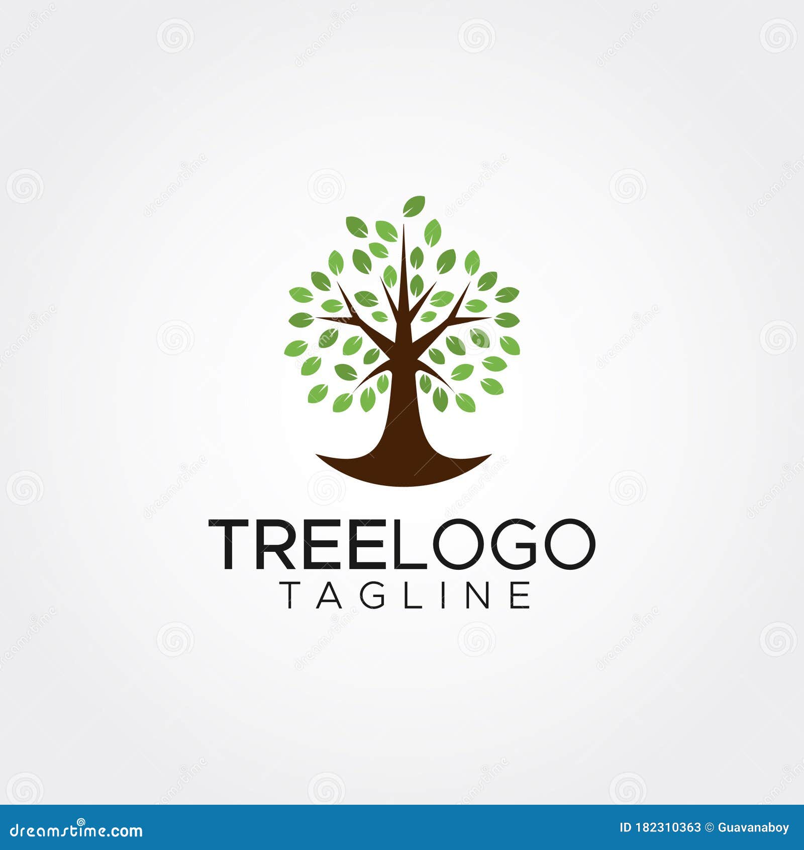 Flat Minimalist Tree Logo Template Stock Vector - Illustration of group ...