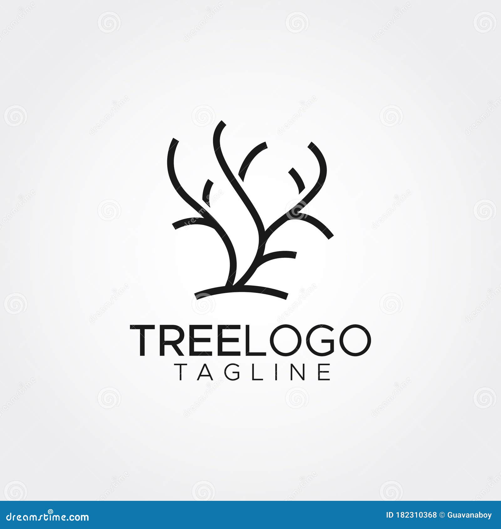 Flat Minimalist Tree Logo Template Stock Vector - Illustration of ...