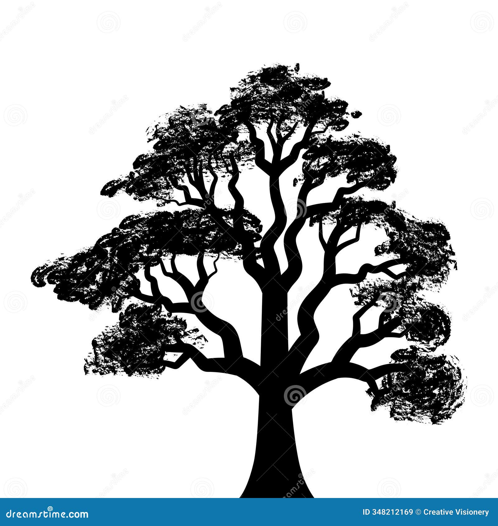 Flat Minimalist Tree Silhouette Stock Vector - Illustration of ...
