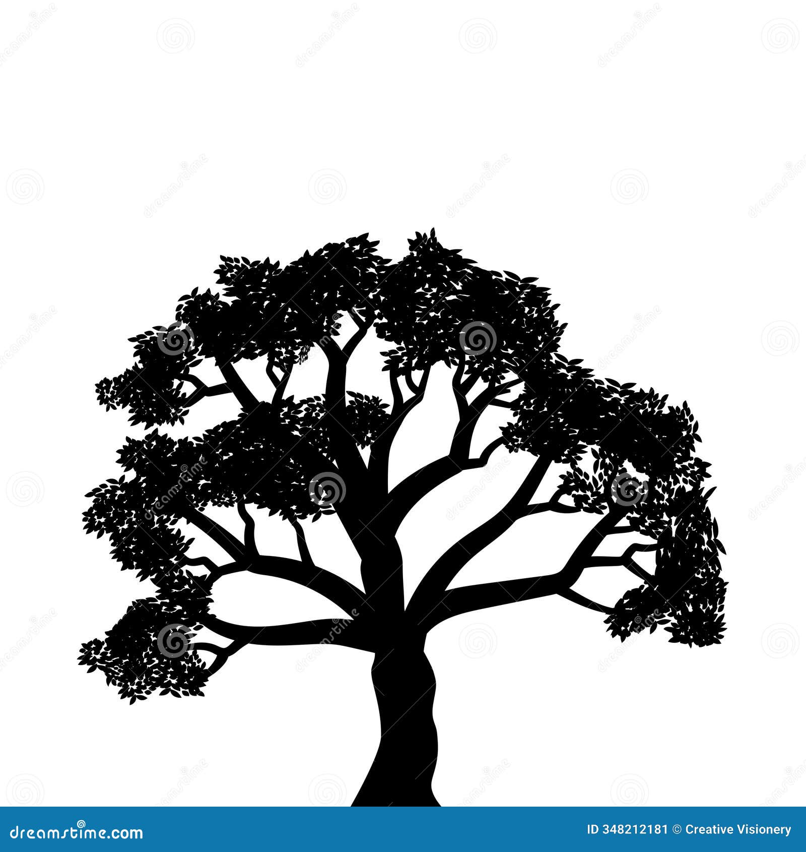 Minimalist Tree Illustration In Flat Design Graphics, Made With ...