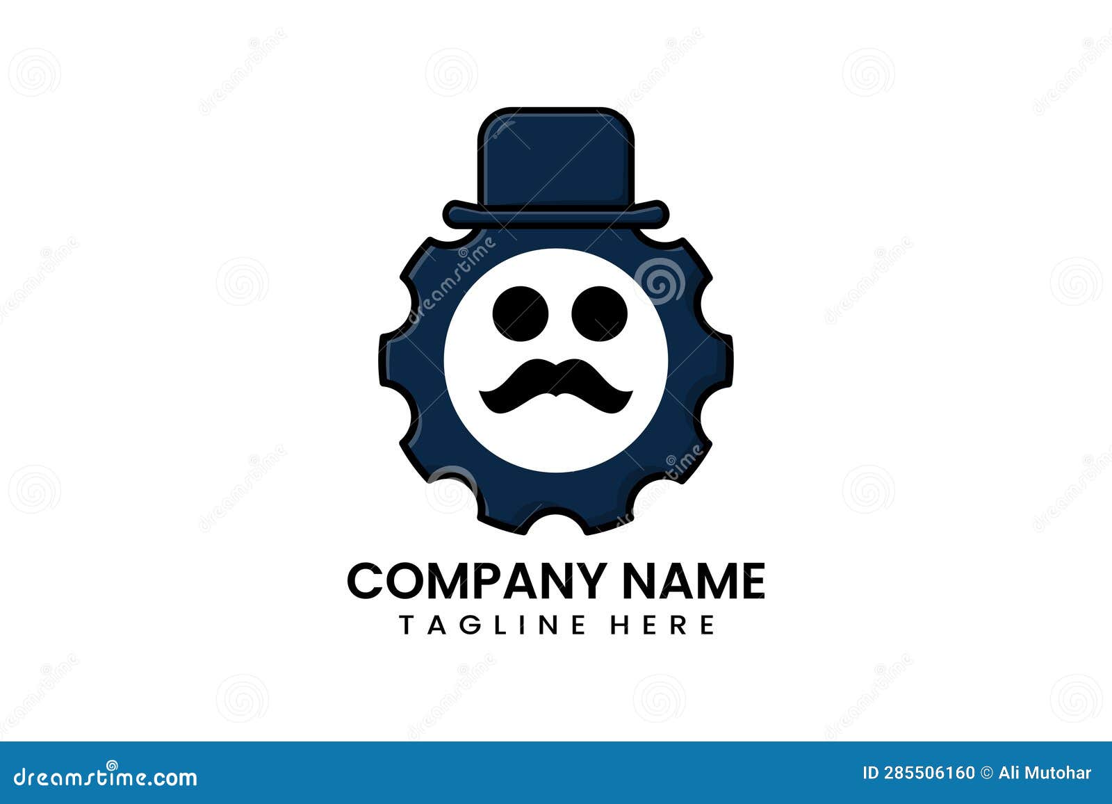 Flat Mister Gear Mechanical Engineering Logo Stock Vector ...