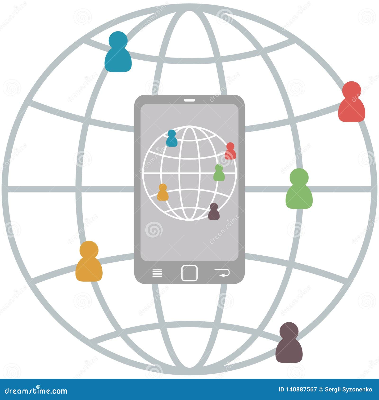 Flat Mobile Infographic of Connect People, Vector Stock Vector ...