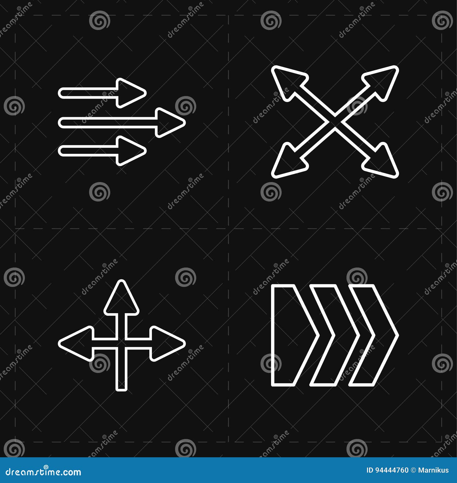 Flat modern arrows stock vector. Illustration of direction - 94444760
