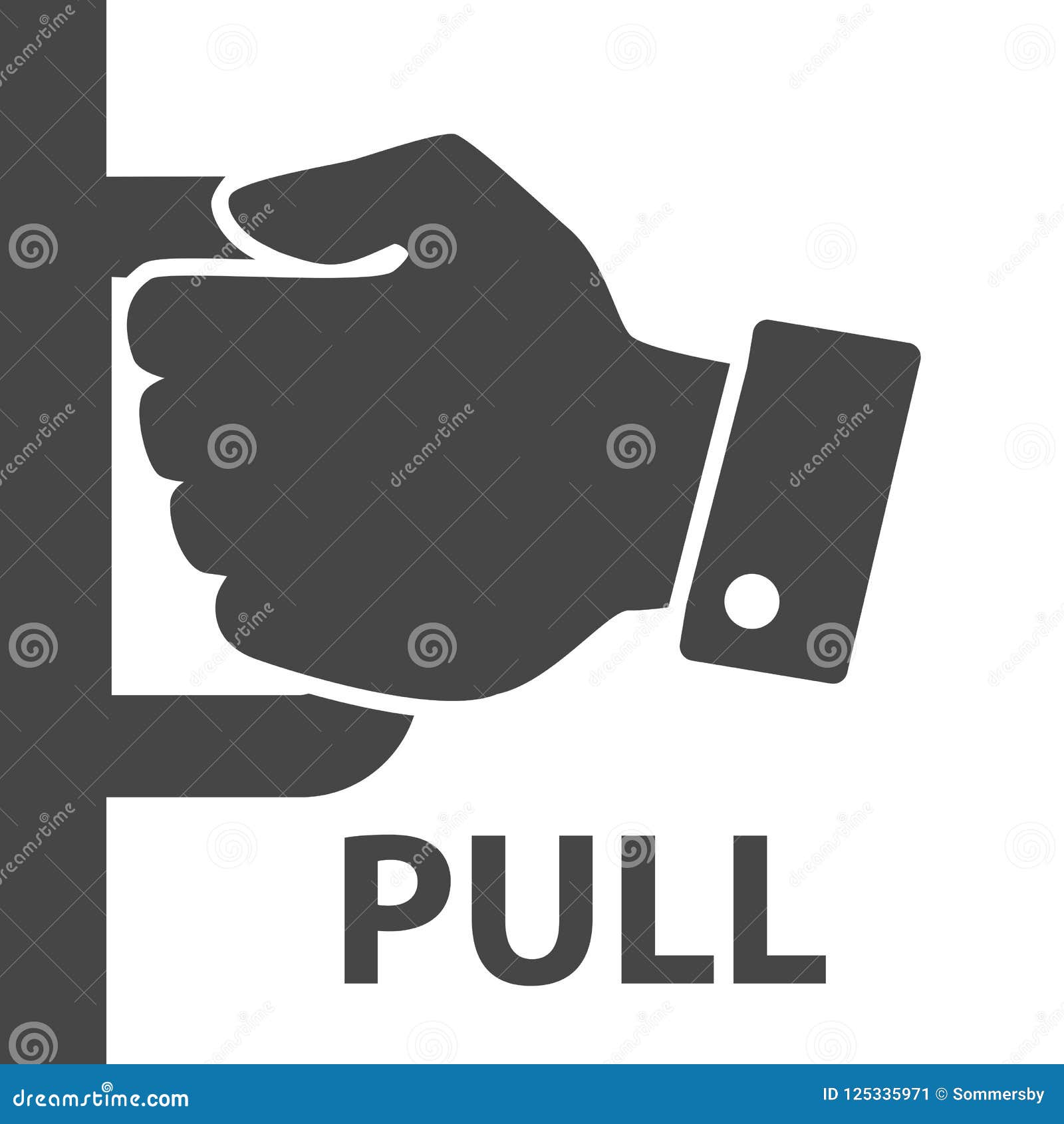 Flat Modern Black Hand with Handle on White Background. Concept Stock ...