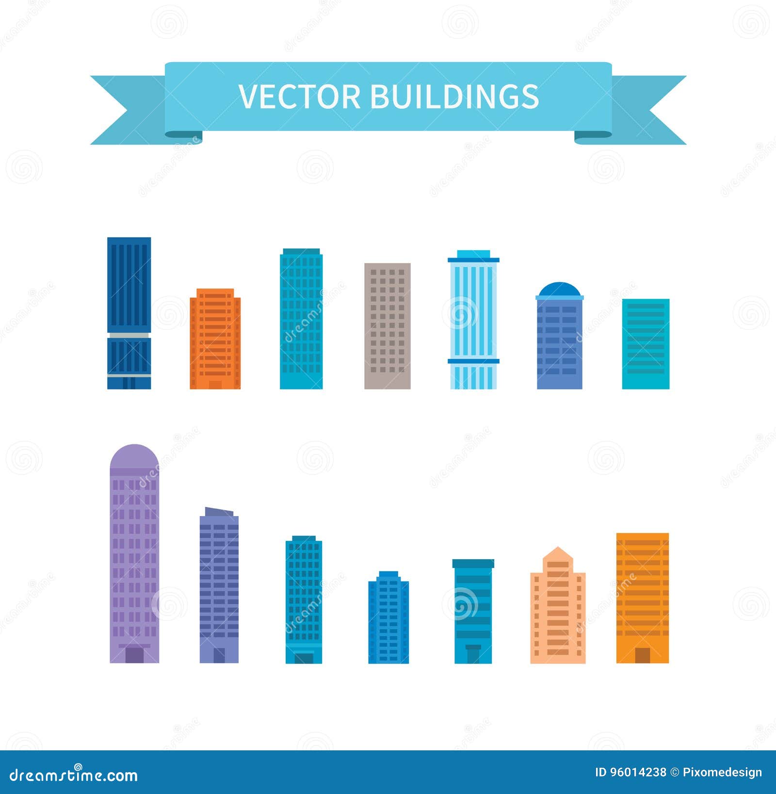 Flat Modern Building Infographics Stock Vector - Illustration of office ...