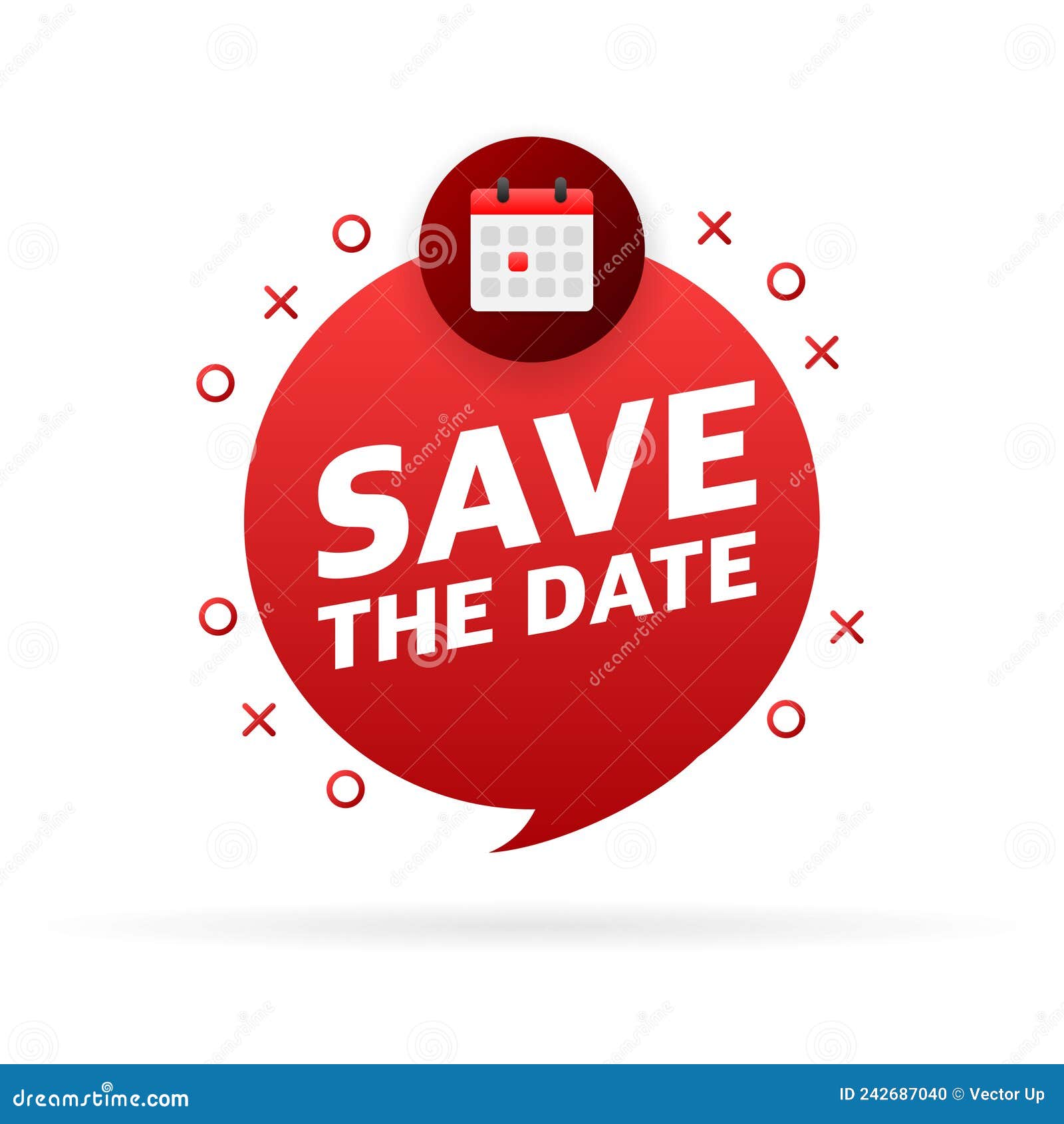 Flat Modern Calendar Banner with Save the Date. Vector Illustration ...