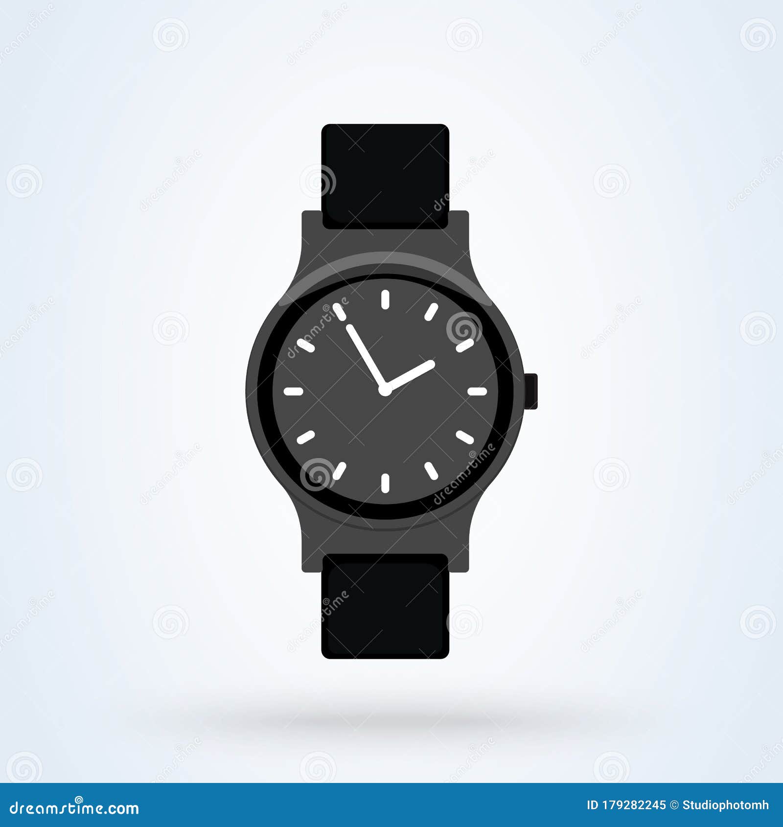 Flat Modern and Classic Wrist Watch. Flat Design Vector Illustration ...