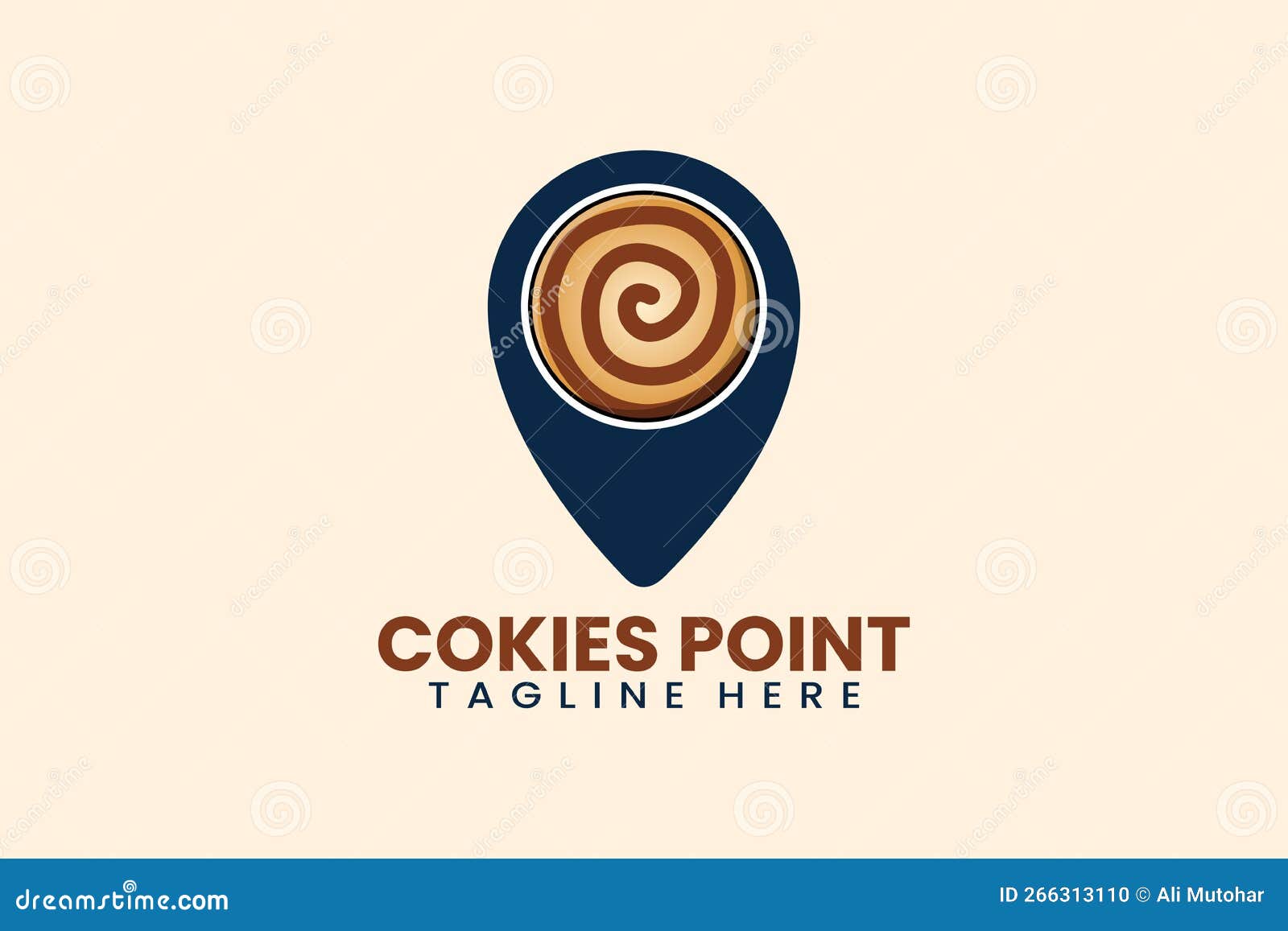 Flat Modern Cookies Pin Point Logo Template Stock Vector - Illustration ...