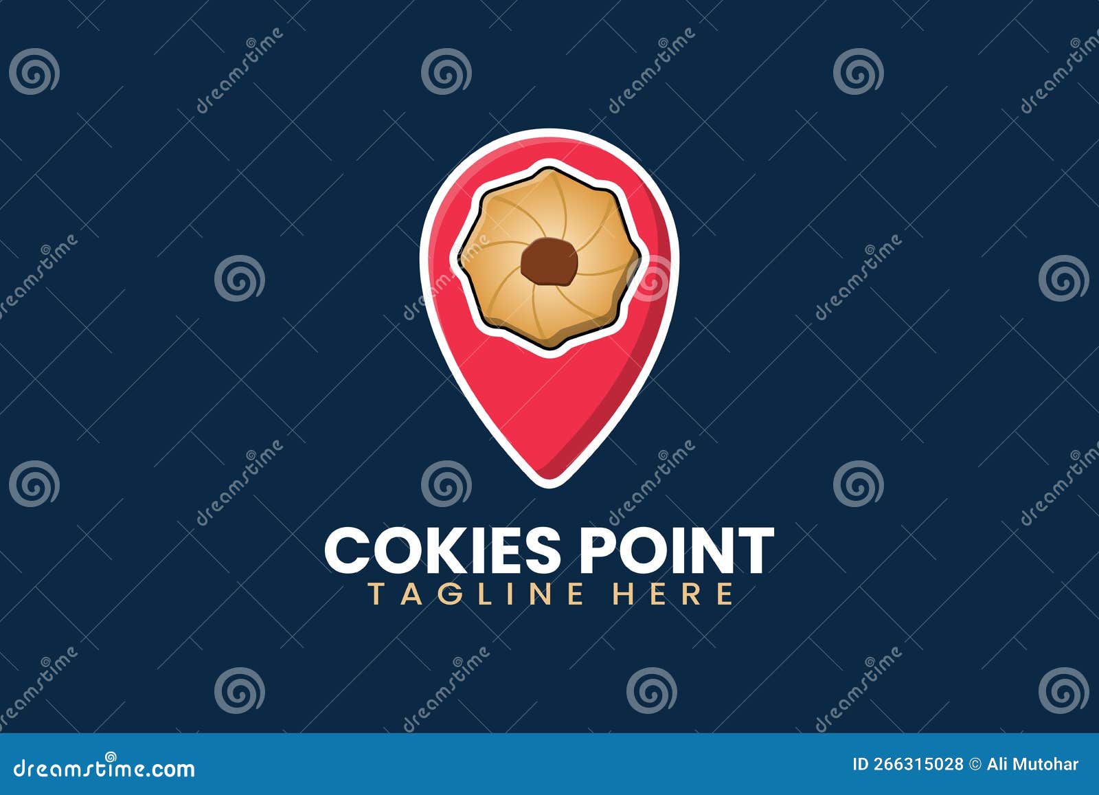 Flat Modern Cookies Pin Point Logo Template Stock Vector - Illustration ...