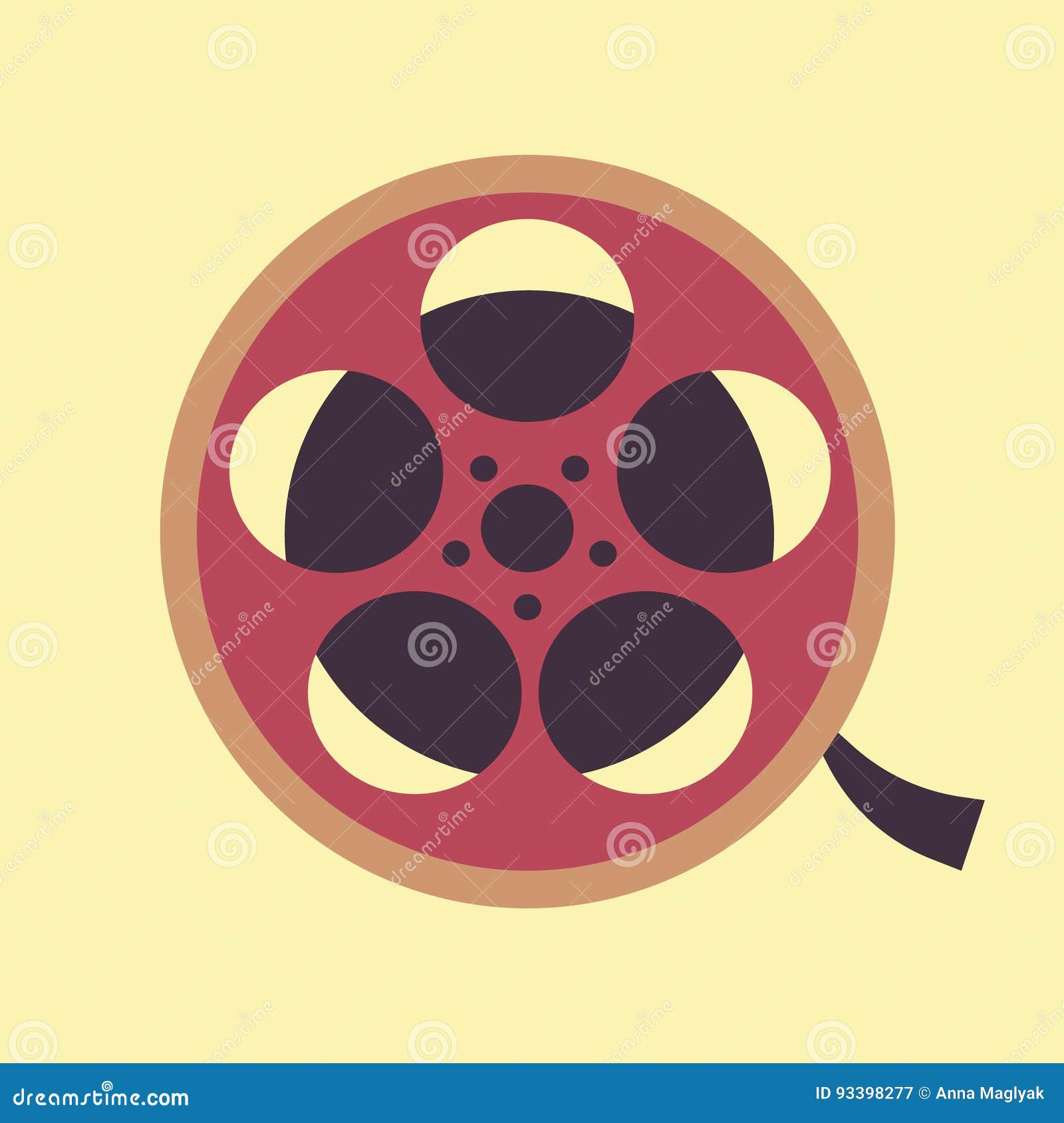 Reel Film Movie Wheel Icon Shadow Stock Illustrations – 7 Reel Film ...