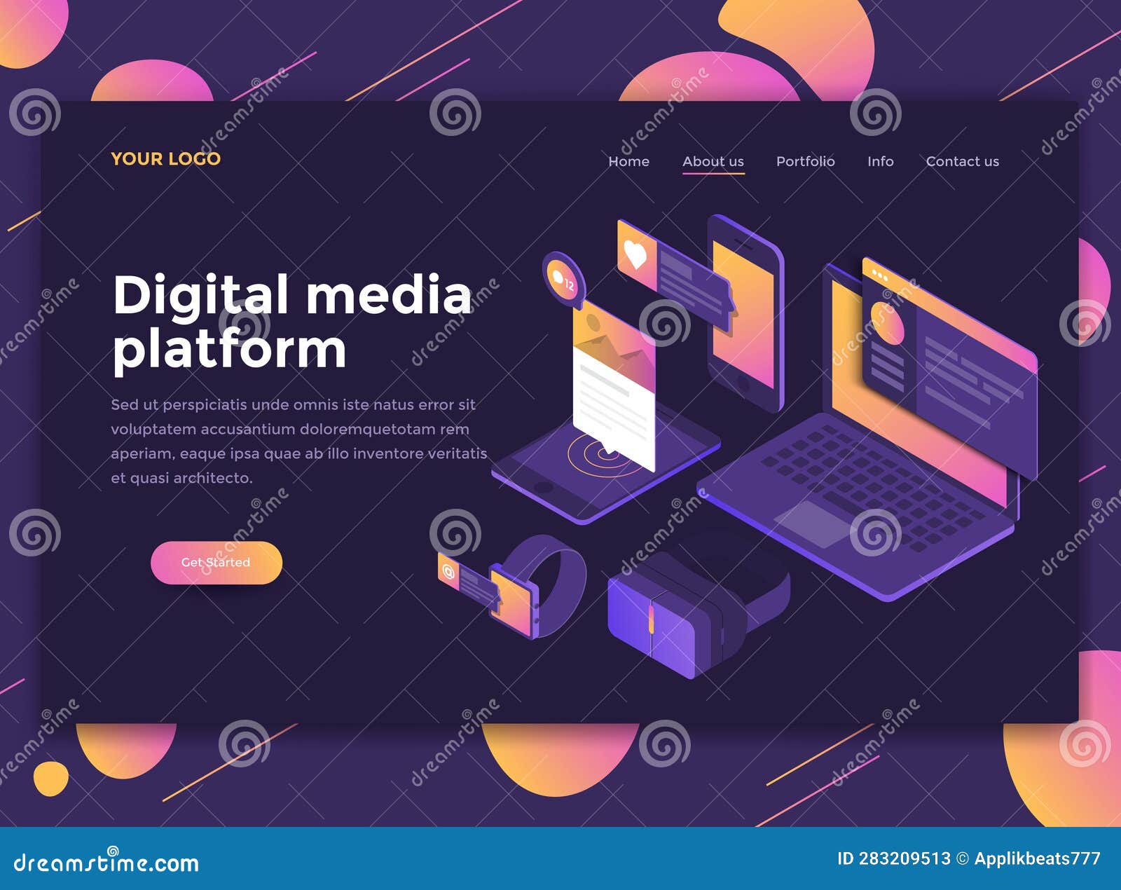 Flat Modern Design of Website Template - Digital Media Platform Stock ... Flat Modern Design of Website Template - Digital Media Platform Stock ...