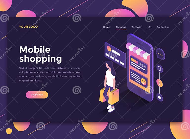 Flat Modern Design of Website Template - Mobile Shopping Stock Vector ... Flat Modern Design of Website Template - Mobile Shopping Stock Vector ...