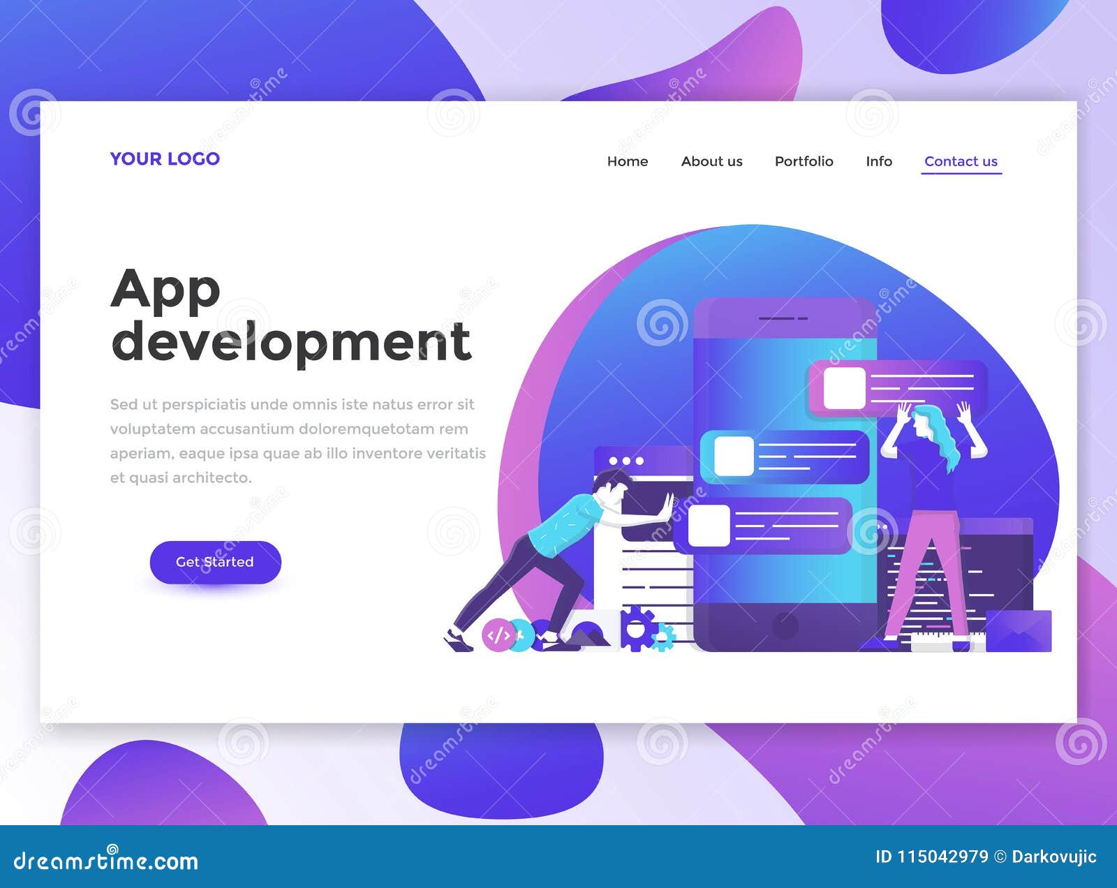 Flat Modern Design of Wesite Template -App Development Stock Vector ... Flat Modern Design of Wesite Template -App Development Stock Vector ...