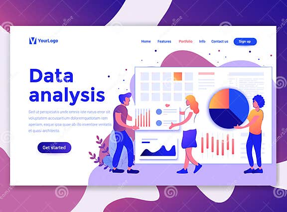 Flat Modern Design of Wesite Template - Data Analysis Stock Vector ... Flat Modern Design of Wesite Template - Data Analysis Stock Vector ...