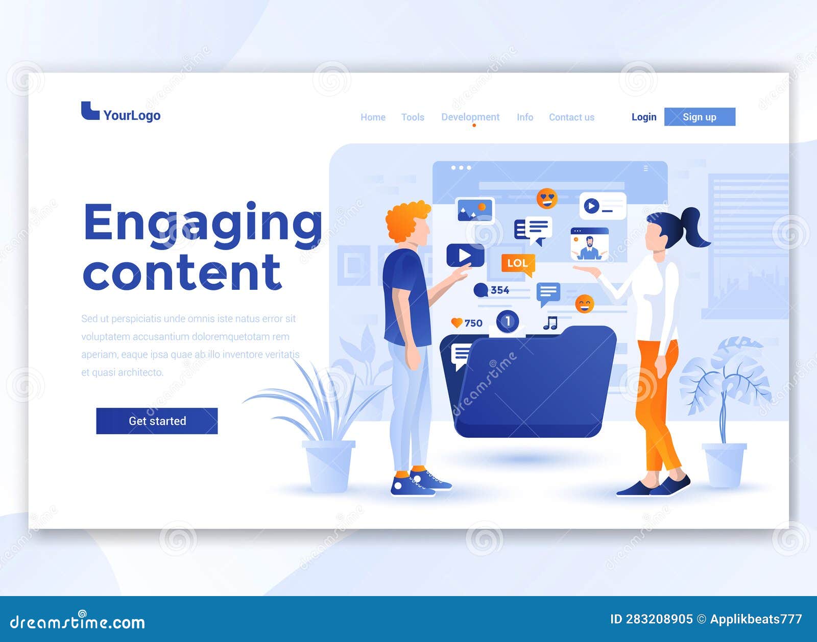 Flat Modern Design of Wesite Template - Engaging Content Stock Vector ... Flat Modern Design of Wesite Template - Engaging Content Stock Vector ...