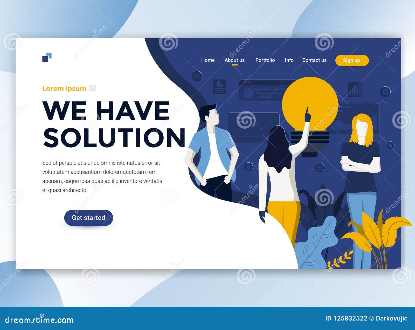 Flat Modern Design of Wesite Template - we Have Solution Stock Vector ... Flat Modern Design of Wesite Template - we Have Solution Stock Vector ...