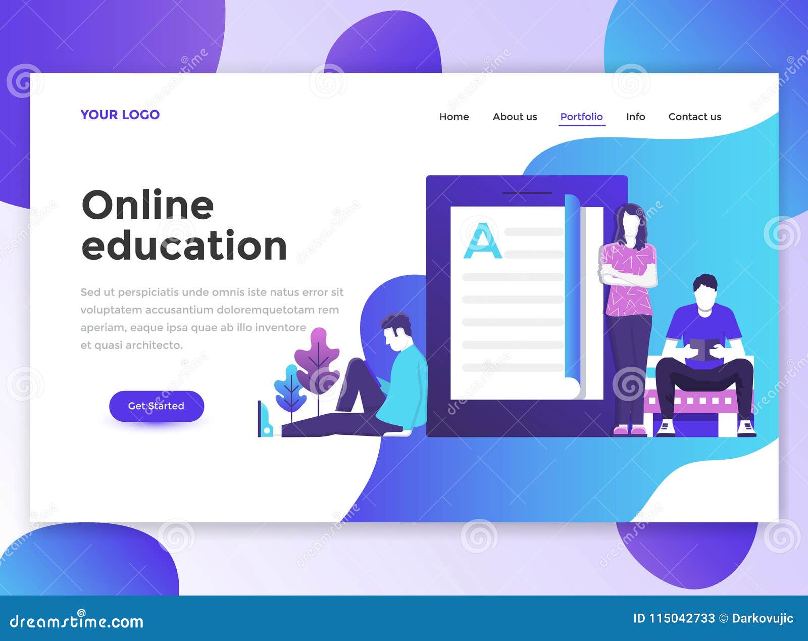 Flat Modern Design of Wesite Template - Online Education Stock Vector ... Flat Modern Design of Wesite Template - Online Education Stock Vector ...
