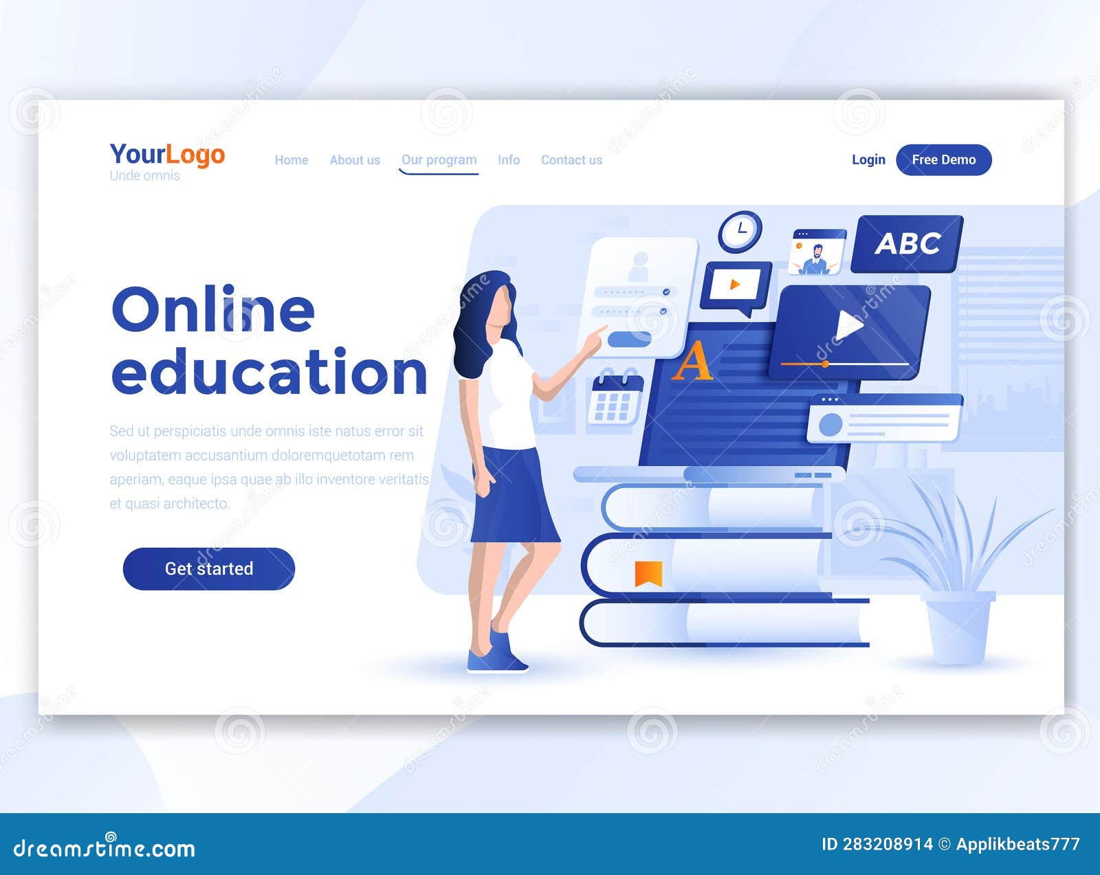 Flat Modern Design of Wesite Template - Online Education Stock Vector ... Flat Modern Design of Wesite Template - Online Education Stock Vector ...