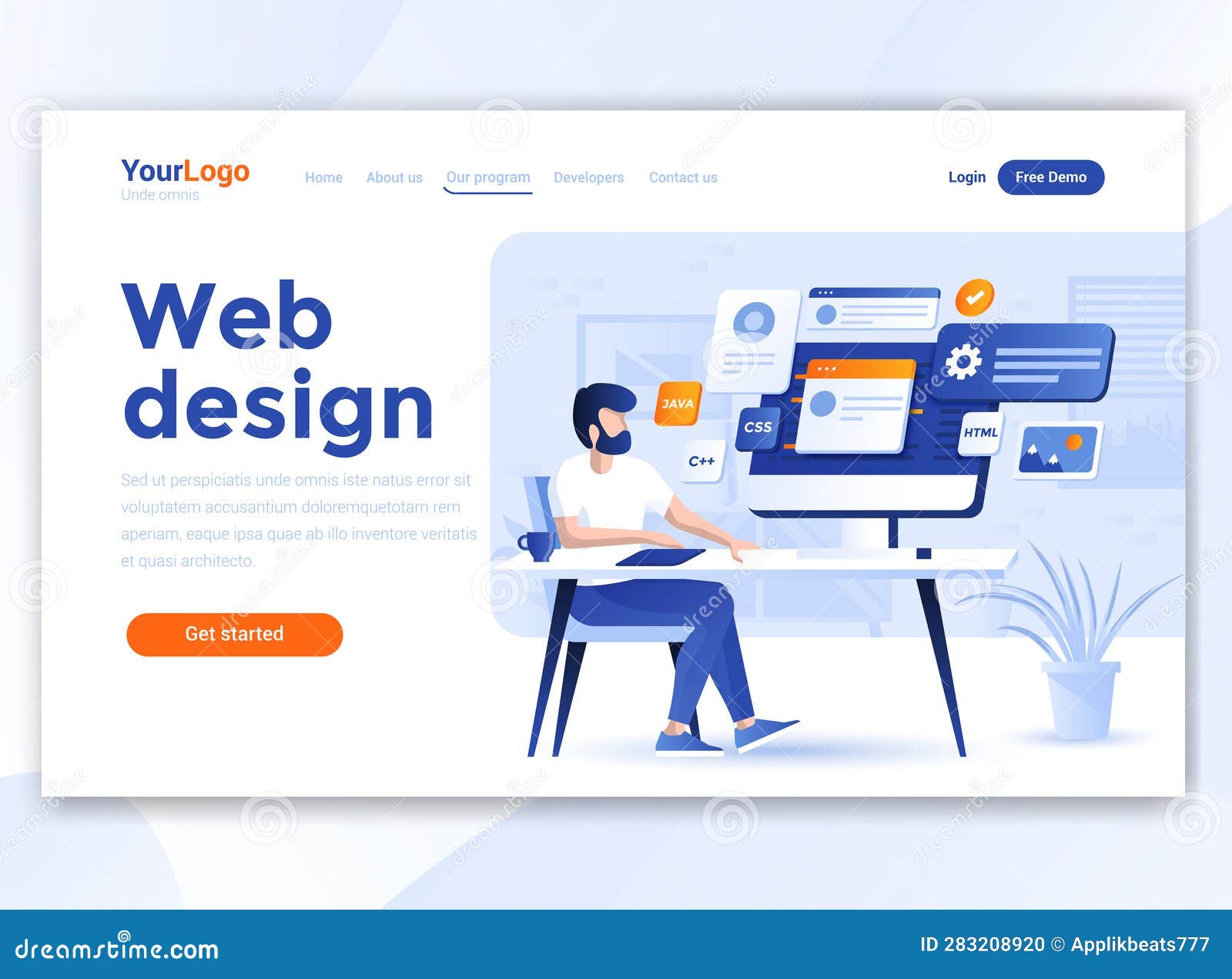 Flat Modern Design of Wesite Template - Web Design Stock Vector ...