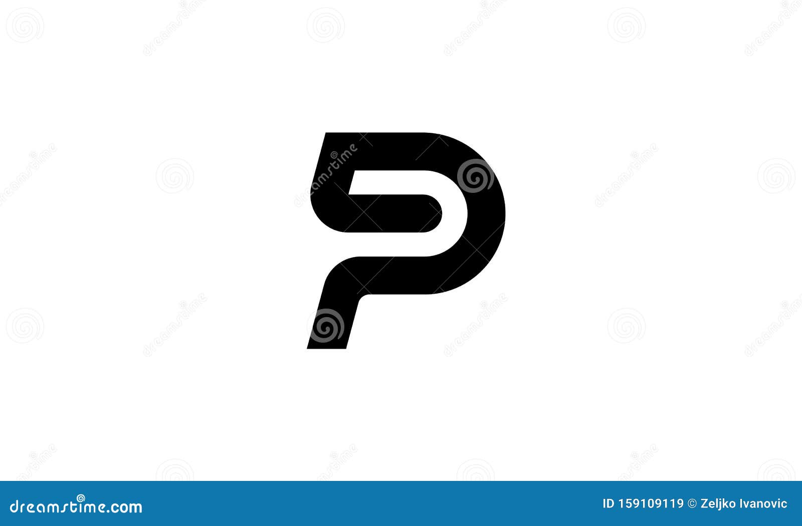 Flat, Modern and Dynamic Letter P Vector Logo. Stock Vector ...