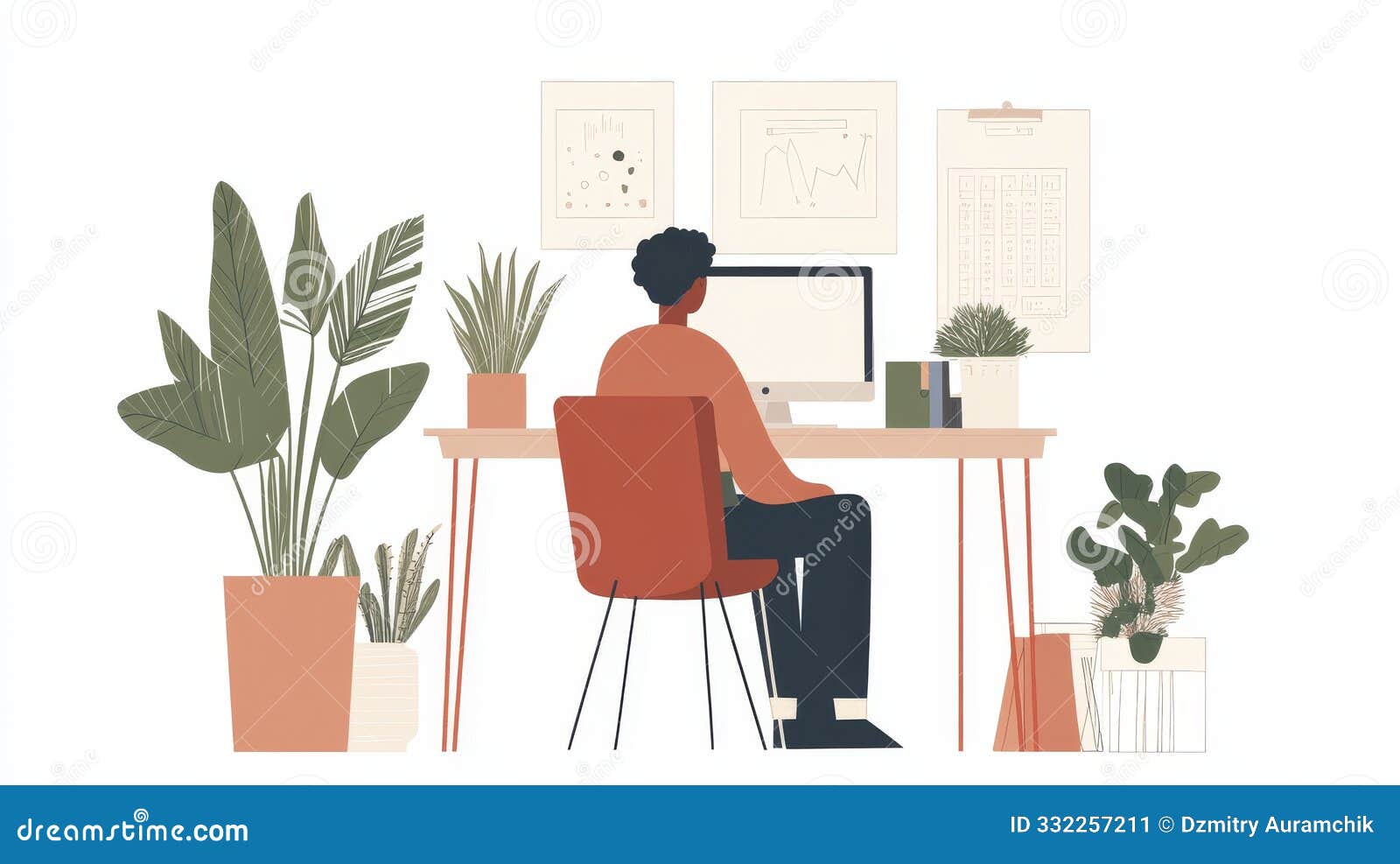 Cartoon Worker Builds With Colorful Blocks In A Fun Setting Stock ...