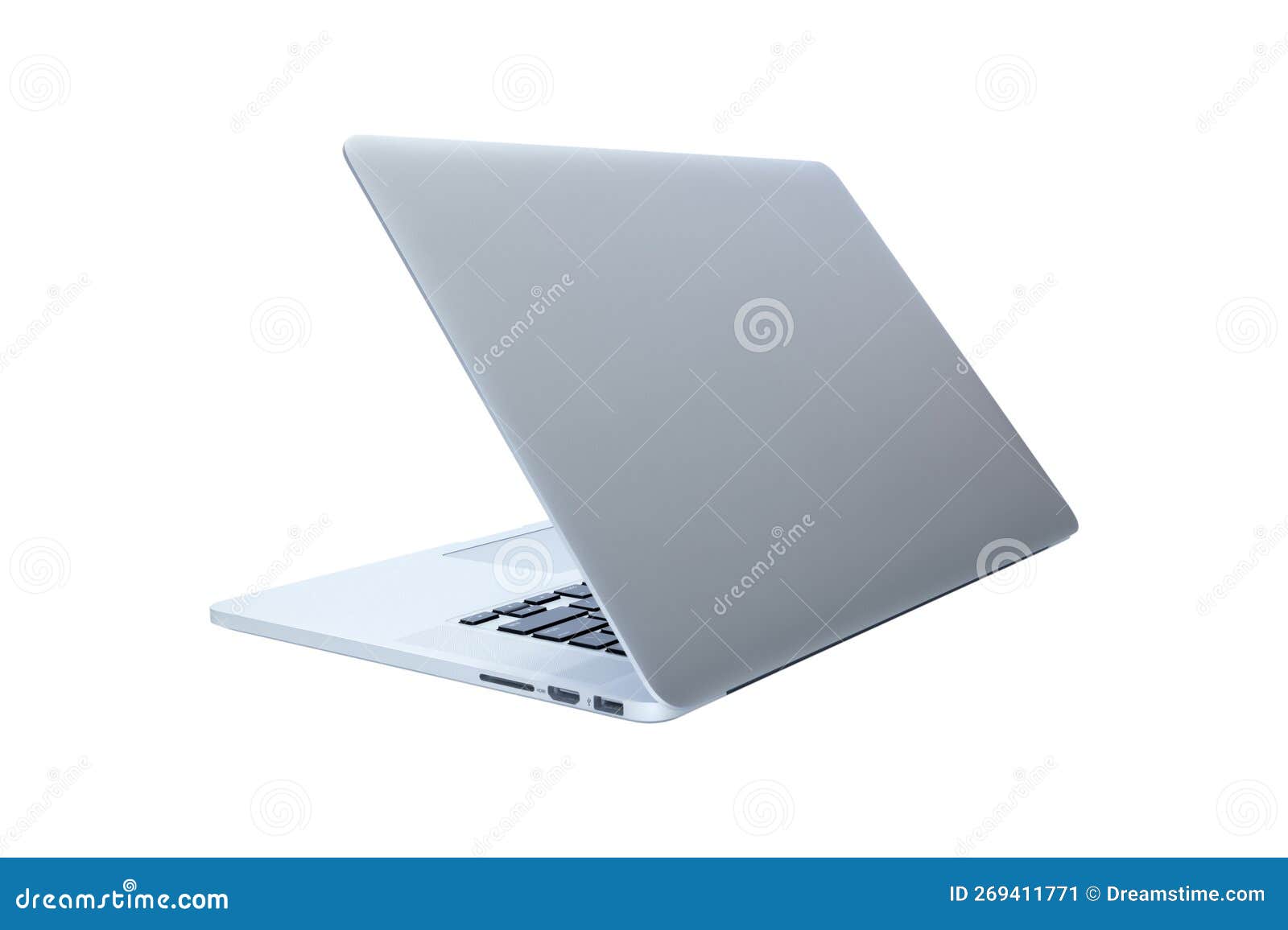 Flat Modern Laptop Isolated on White Background. Side Angle View ...