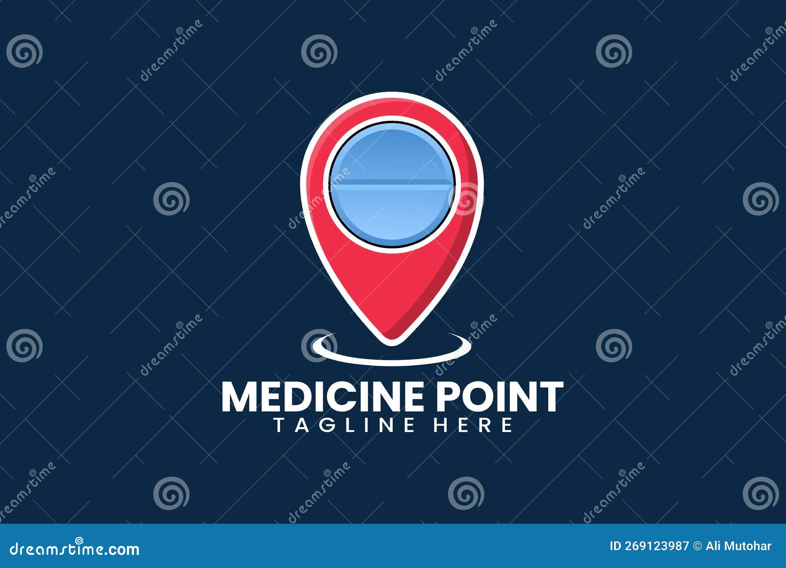 Flat Modern Medicine Pin Point Logo Template Stock Vector ...