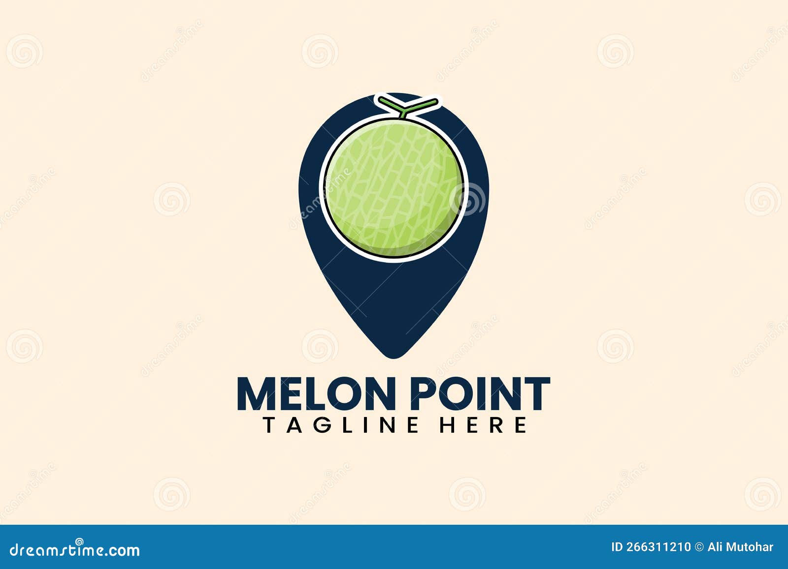Flat Modern Melon Pin Point Logo Template Stock Vector - Illustration ...