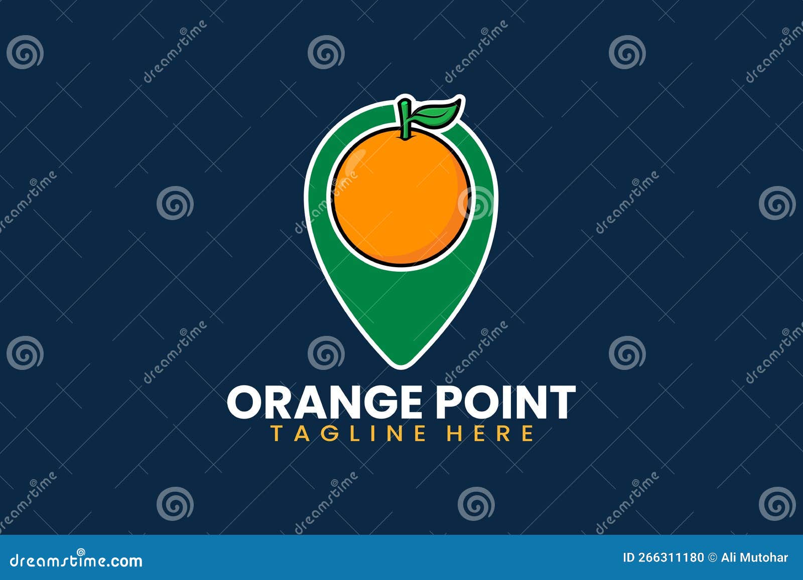Flat Modern Orange Pin Point Logo Template Stock Vector - Illustration ...