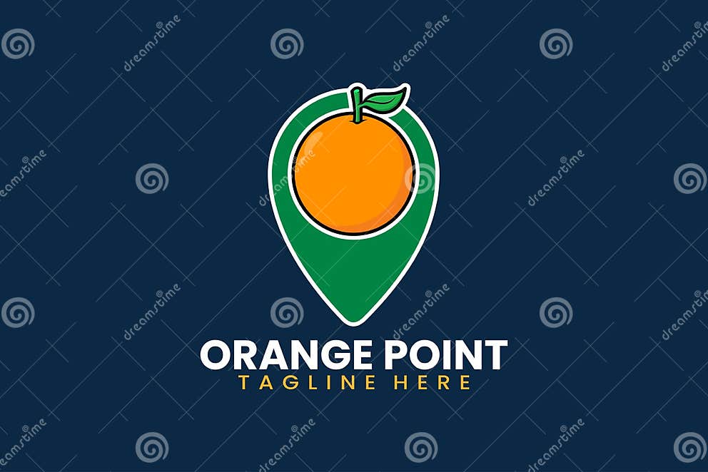 Flat Modern Orange Pin Point Logo Template Stock Vector - Illustration ...