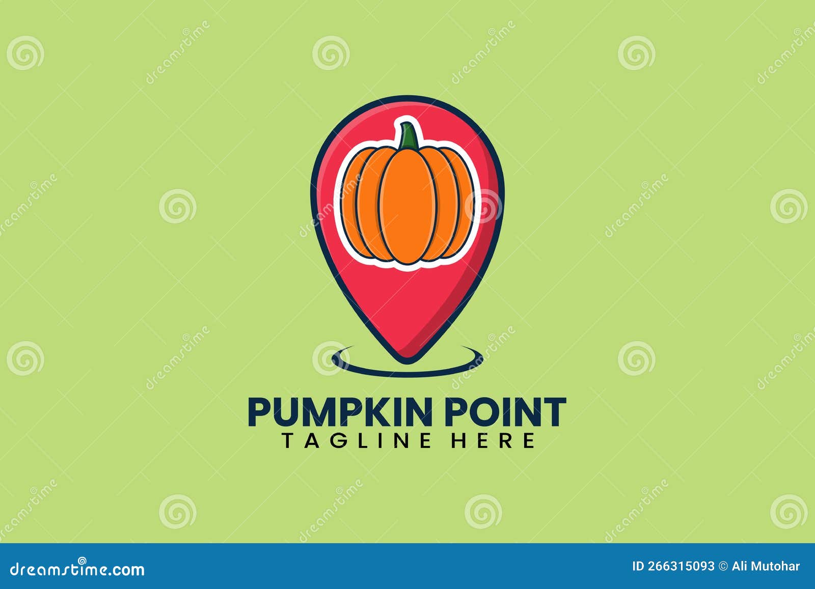 Flat Modern Pumpkin Pin Point Logo Template Vector Stock Vector ...