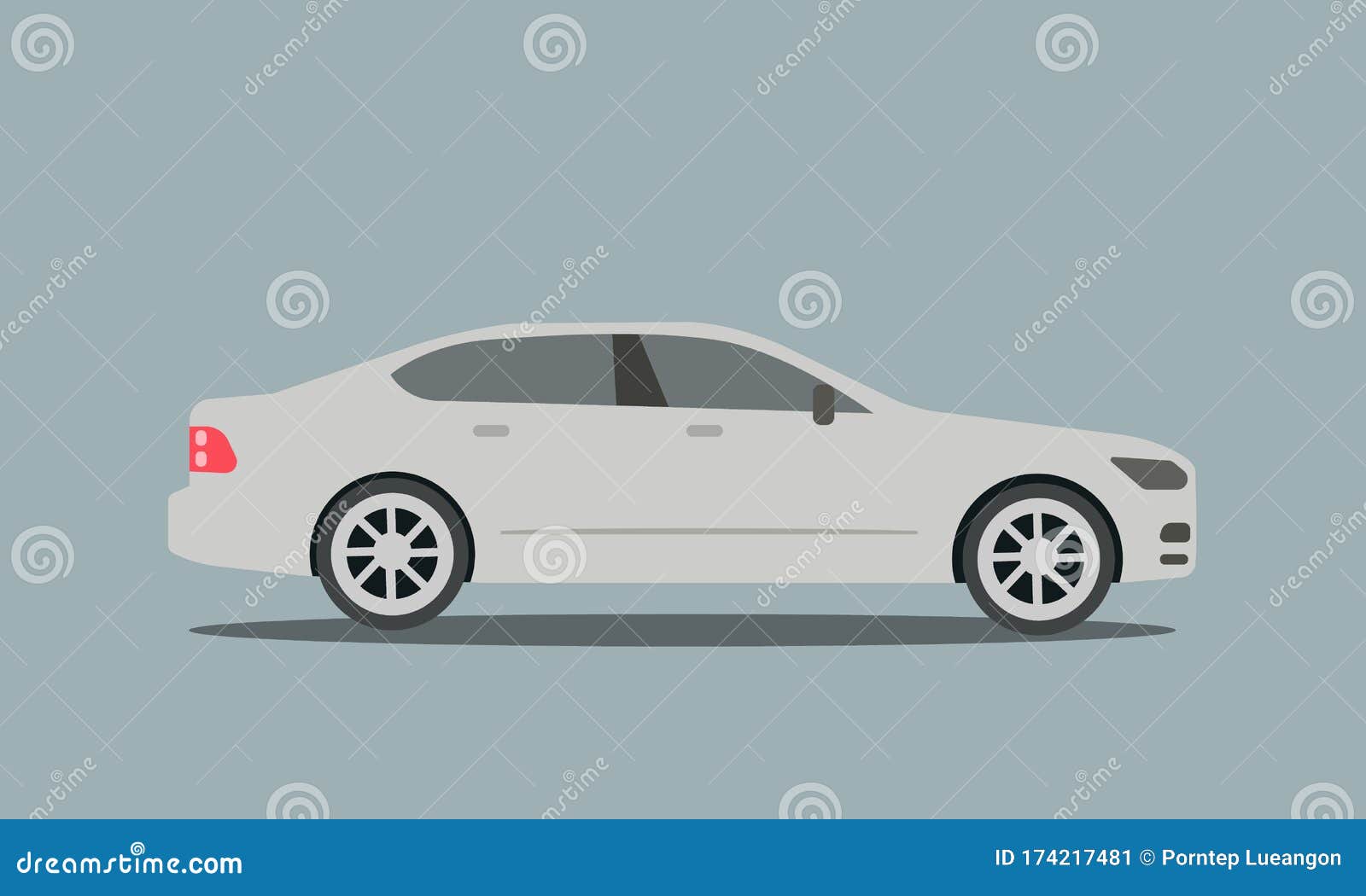 Flat Modern Silver Car Vector.Sport Car Design Stock Vector ...