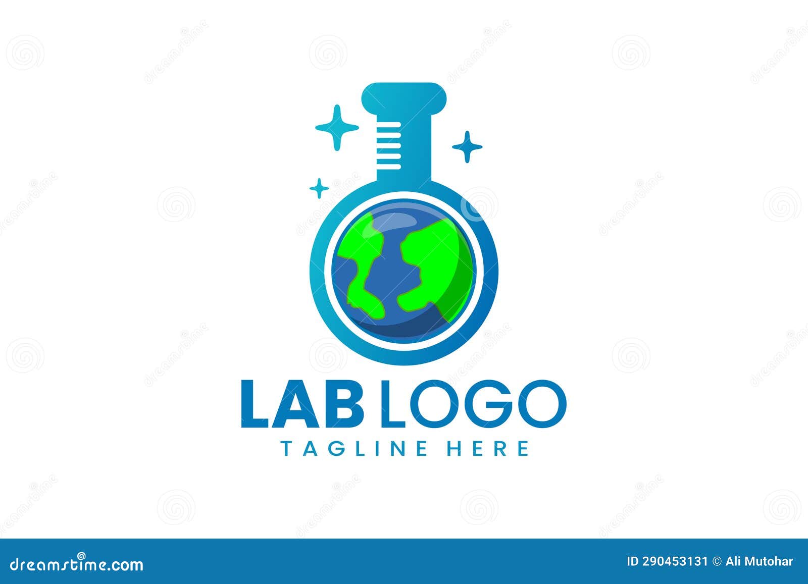 Flat Modern Simple Earth Laboratory Logo Template Stock Vector ...